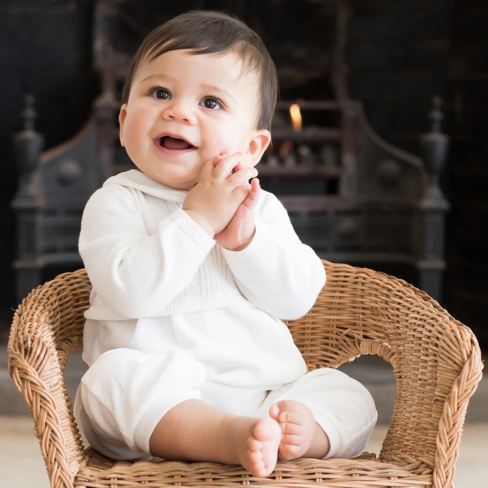 Langston Ivory Traditional Baby Boys All in One with Hat - Coccolino